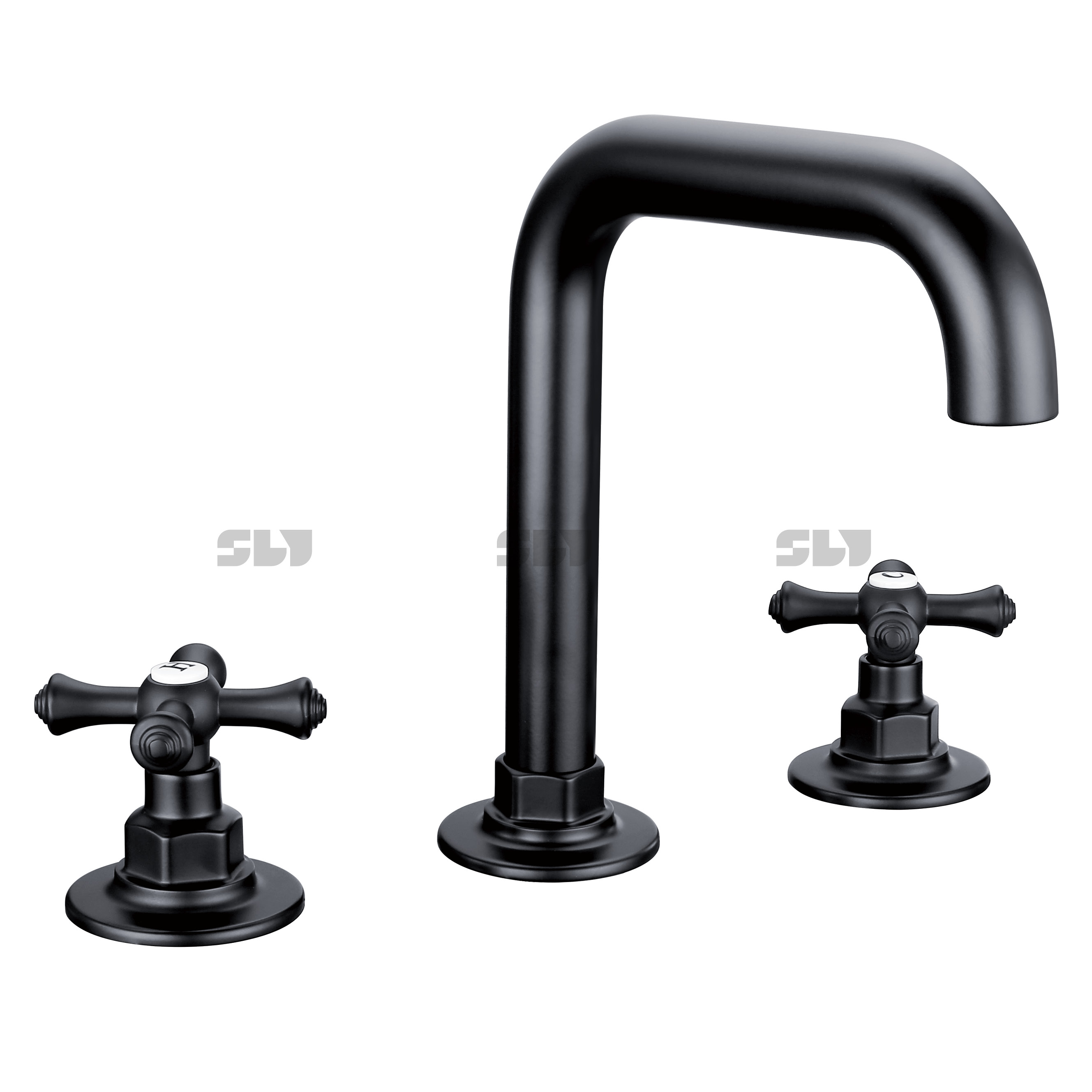 High Quality 3 Holes Double Handle Bathroom Faucet Sink Mixer Taps ...